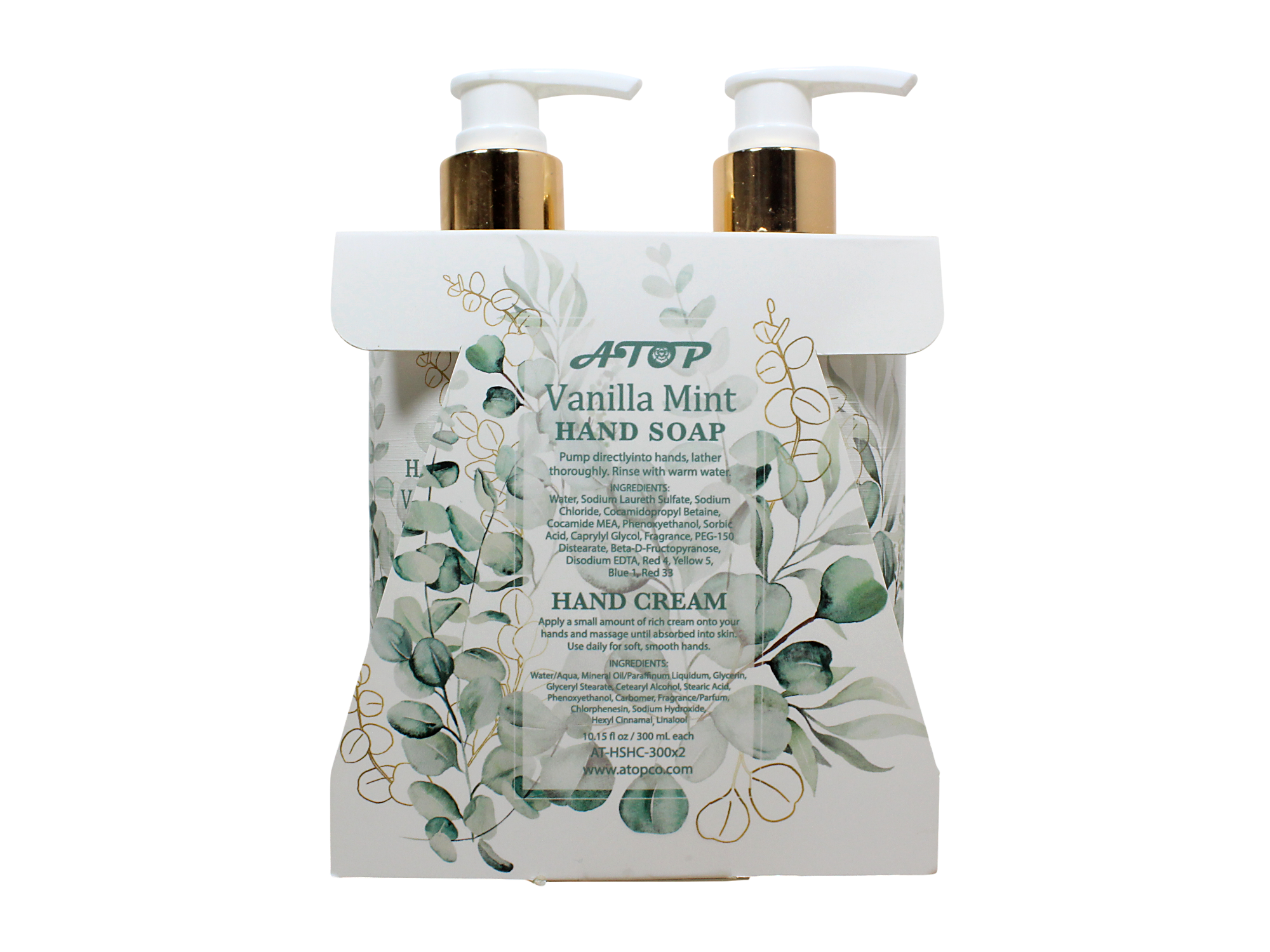 Vanillemunt handzeep en handcrème set – 300 ml per stuk | Lily Bath